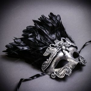 ILOVEMASKS | Accessories | Classic Silver Swan Angel Feather Couple ...
